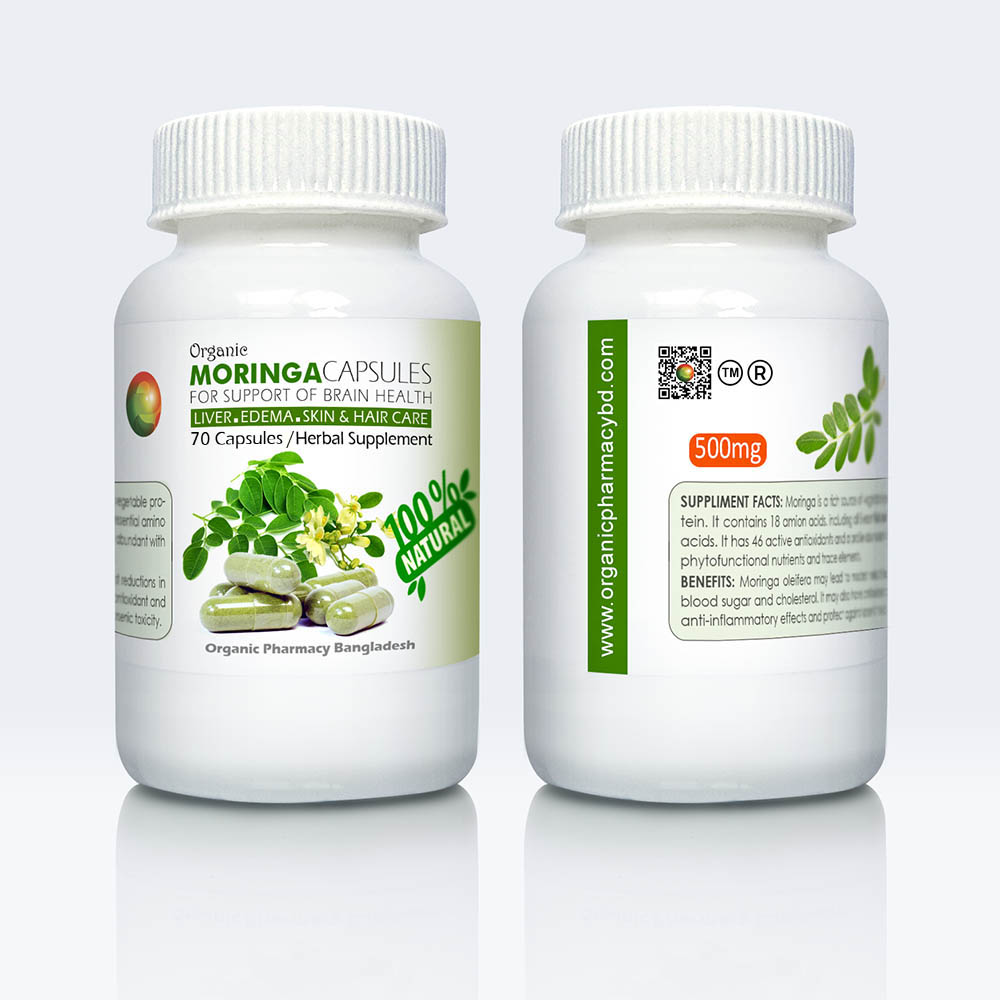 Moringa Capsules 70pcs [500mg] – Organic Pharmacy Bangladesh.com